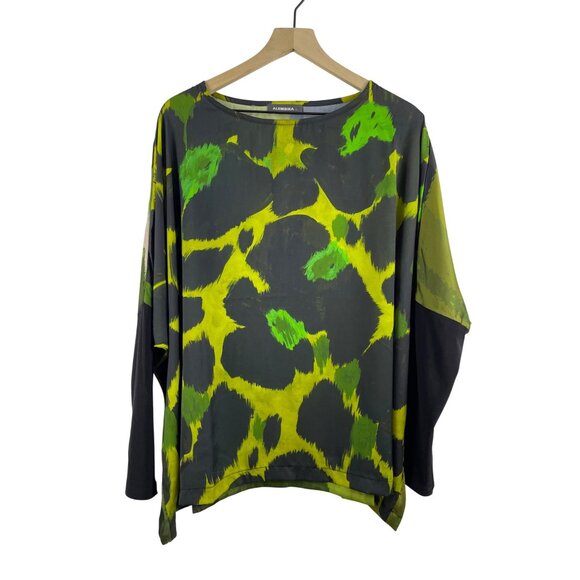 Alembika | Tops | Alembika Womens Large Olive Martini Mixed Print ...